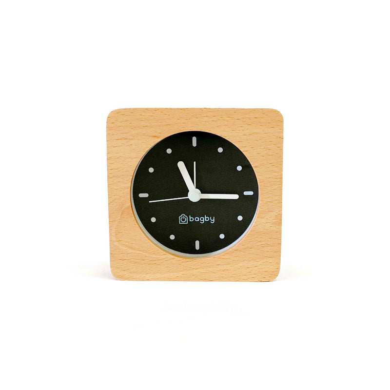 Minimalist Silent Alarm Clock, Wooden Clock Natural
